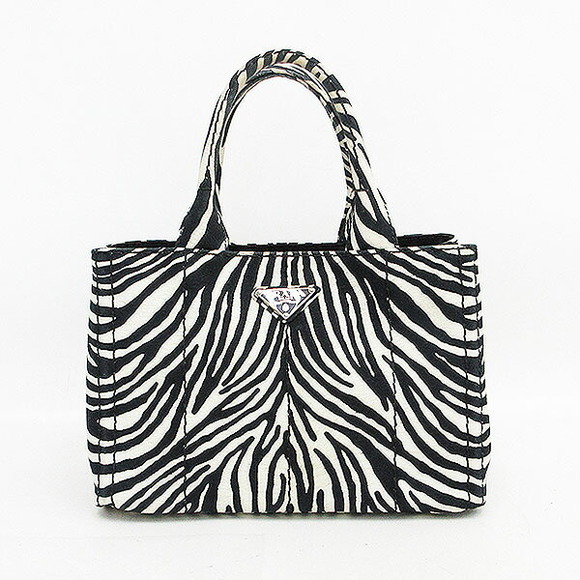 Prada | Bags | Prada Zebra Canapa Tote Bag Black White | Poshmark